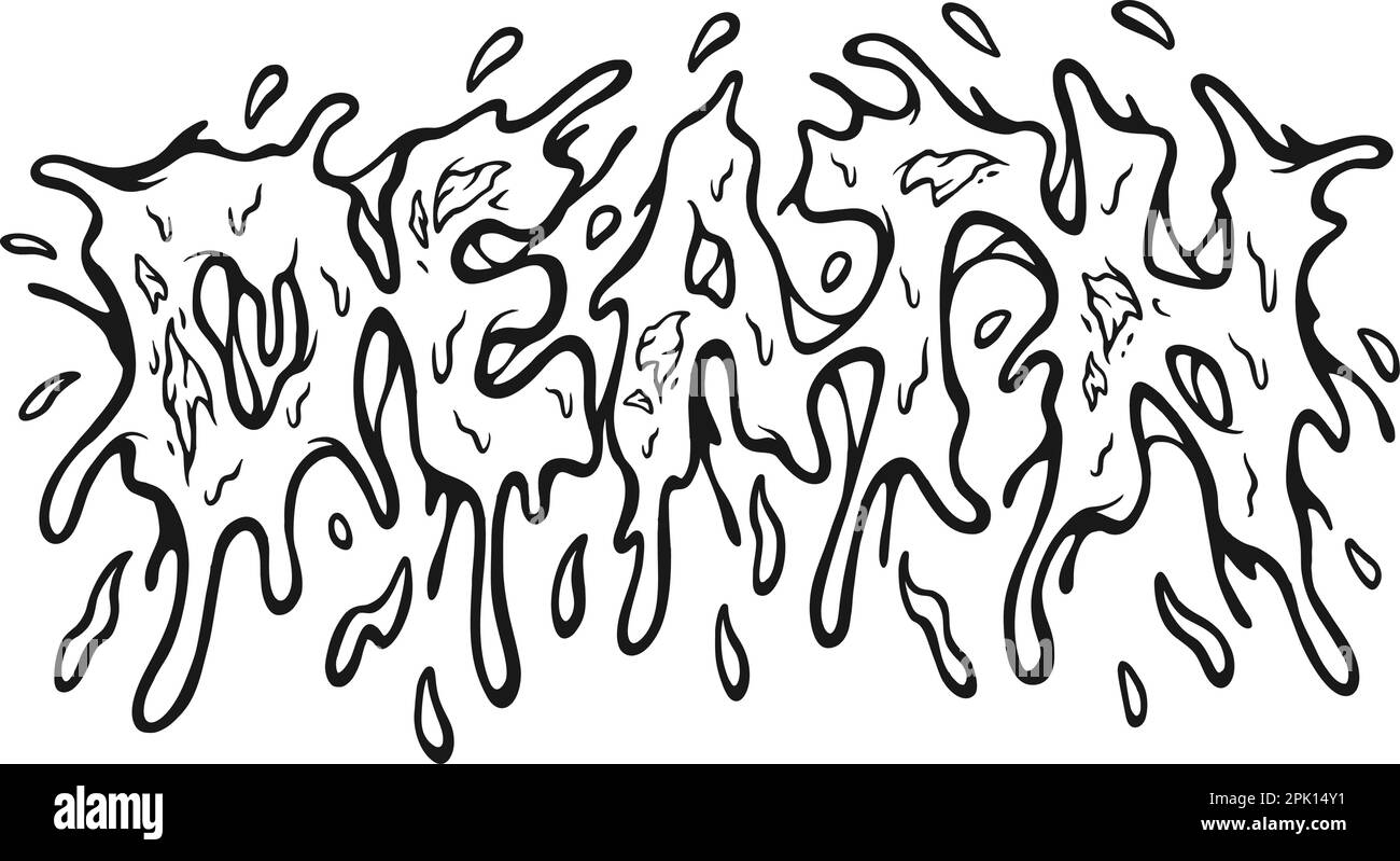 Horror dripping blood lettering death word illustrations monochrome ...