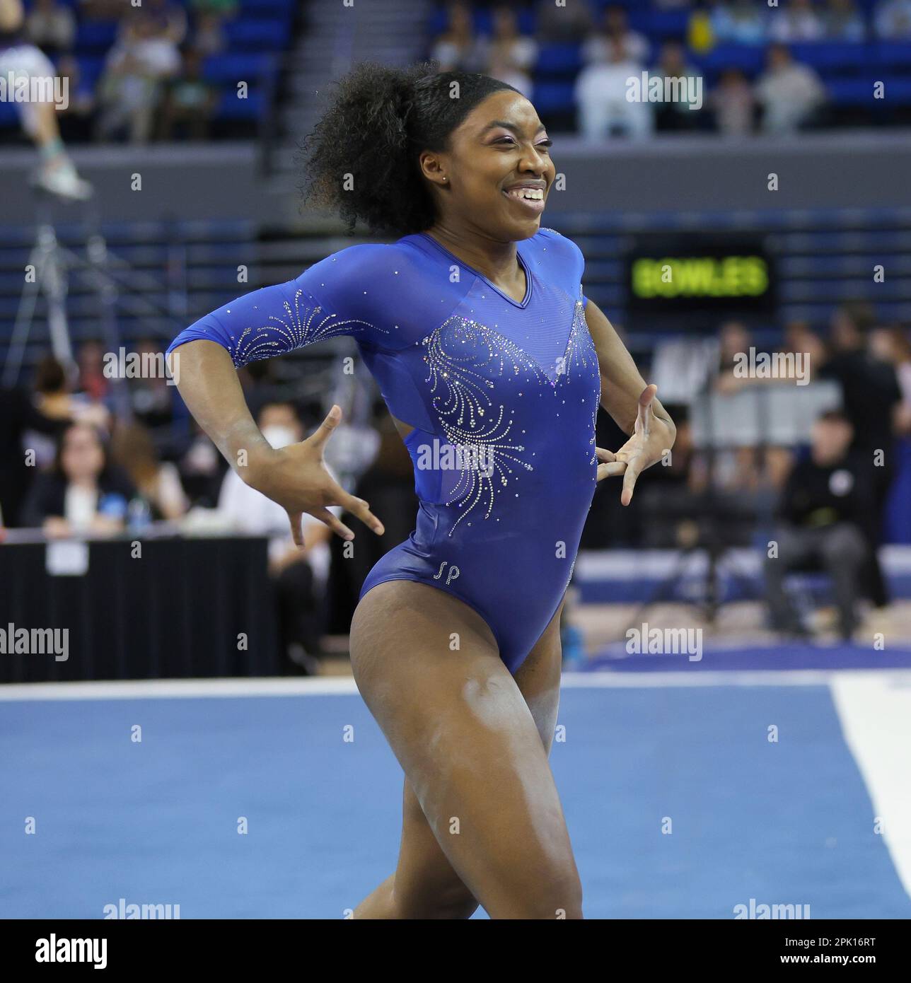 April 1, 2023: UCLA's Chae Campbell performs her floor routine during ...