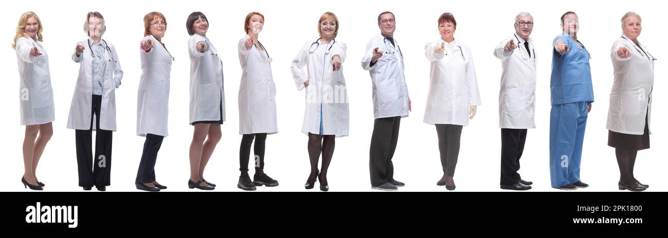 group of doctors in full length isolated on white Stock Photo - Alamy