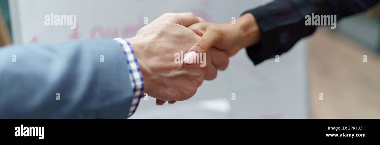 Business male partnership handshake. Photo handshaking process ...