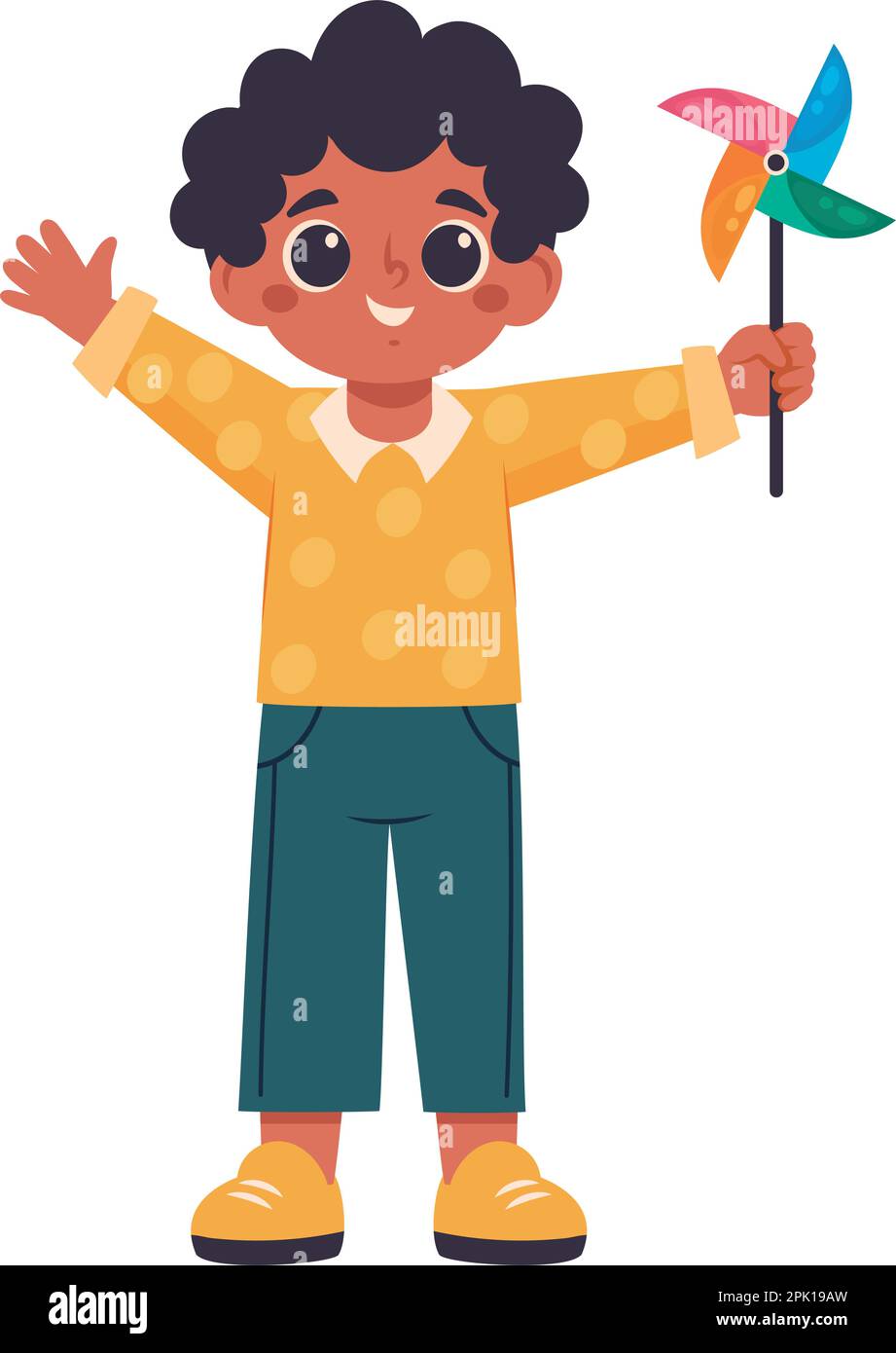 Fun cartoon boy playing with toy Stock Vector Image & Art - Alamy