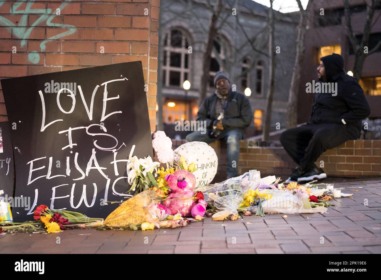 Seattle, USA. 4 Apr, 2023. Mario Dunham, Elijah Lewis’ brother, talks ...