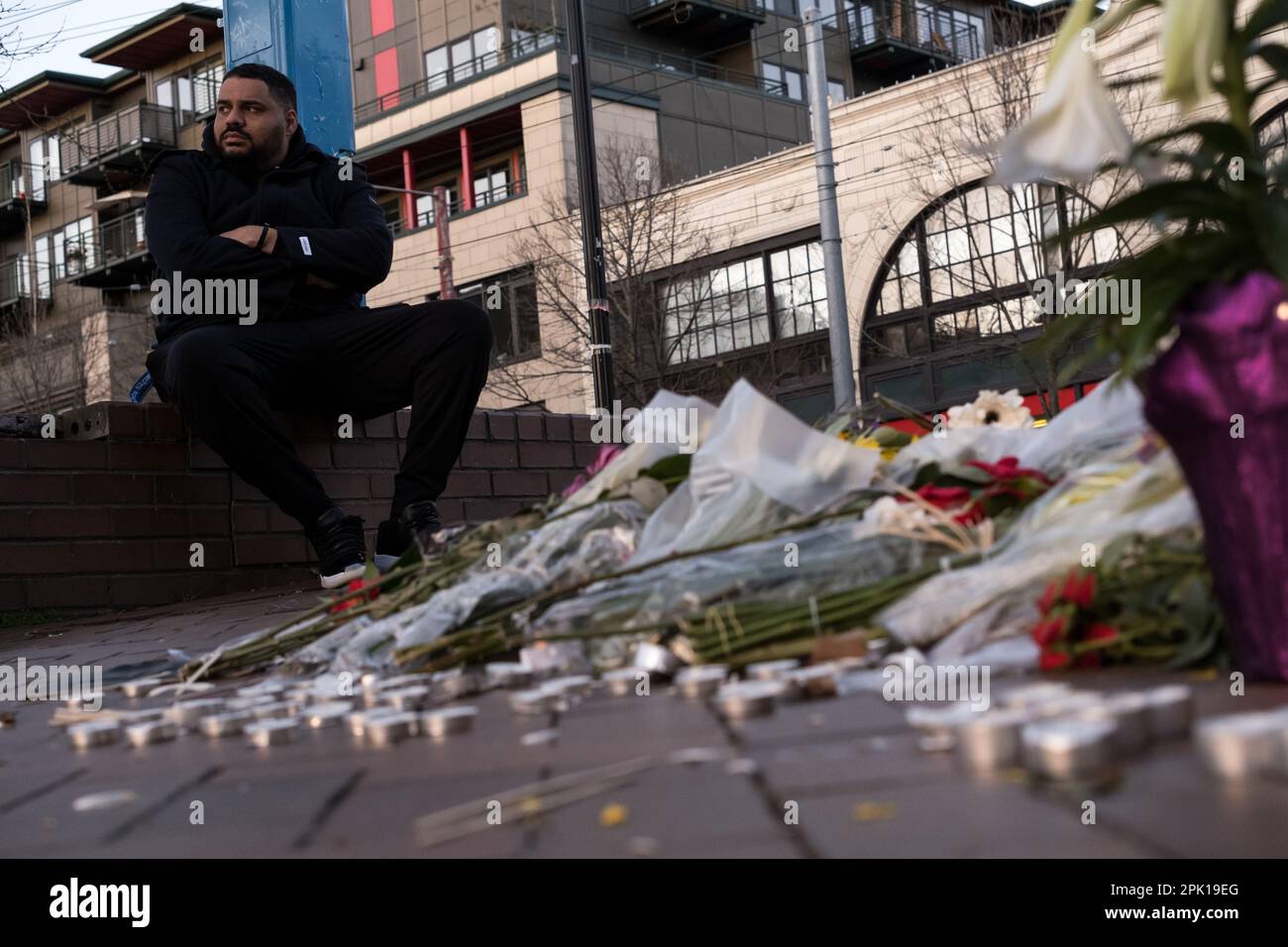 Seattle, USA. 4 Apr, 2023. Mario Dunham, Elijah Lewis’ brother sitting ...