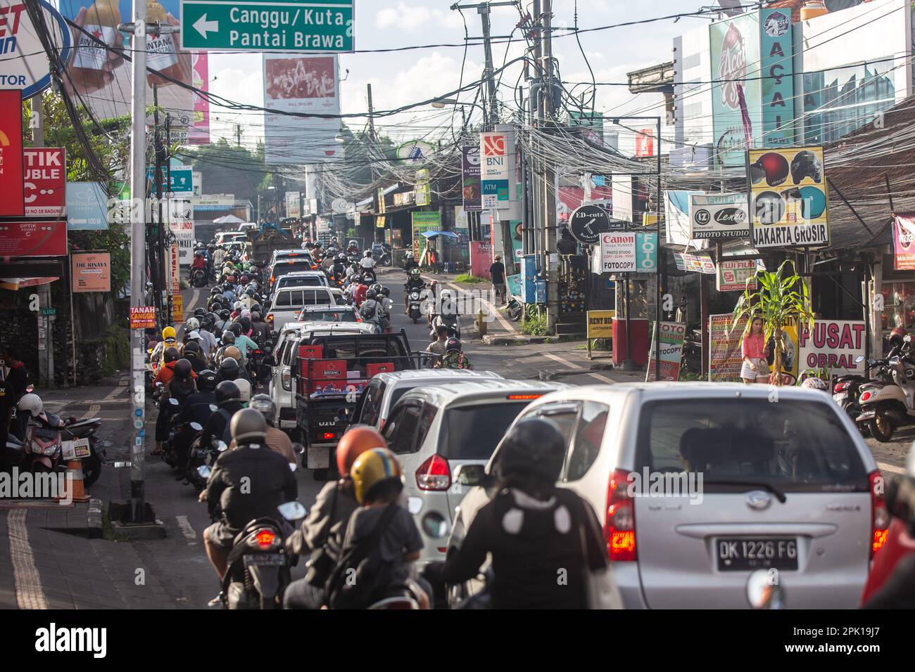 Canggu, Bali, Indonesia - March 7, 2023: Traffic on the roads in Bali ...