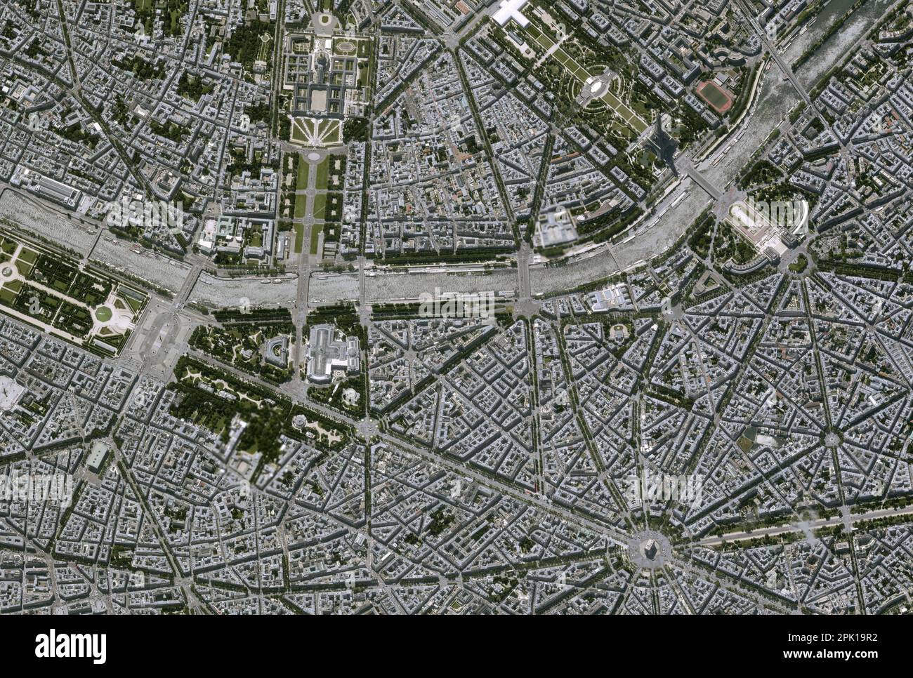 Place de l'Etoile, Paris, France, satellite image Stock Photo - Alamy