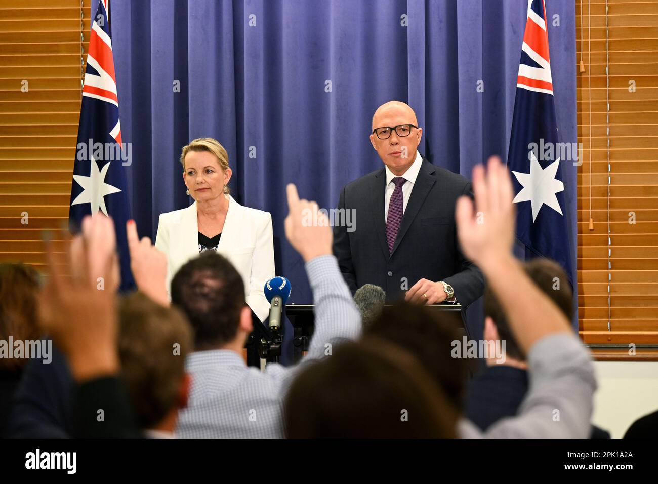 Australian Opposition Leader Peter Dutton (right) and Deputy Leader of ...