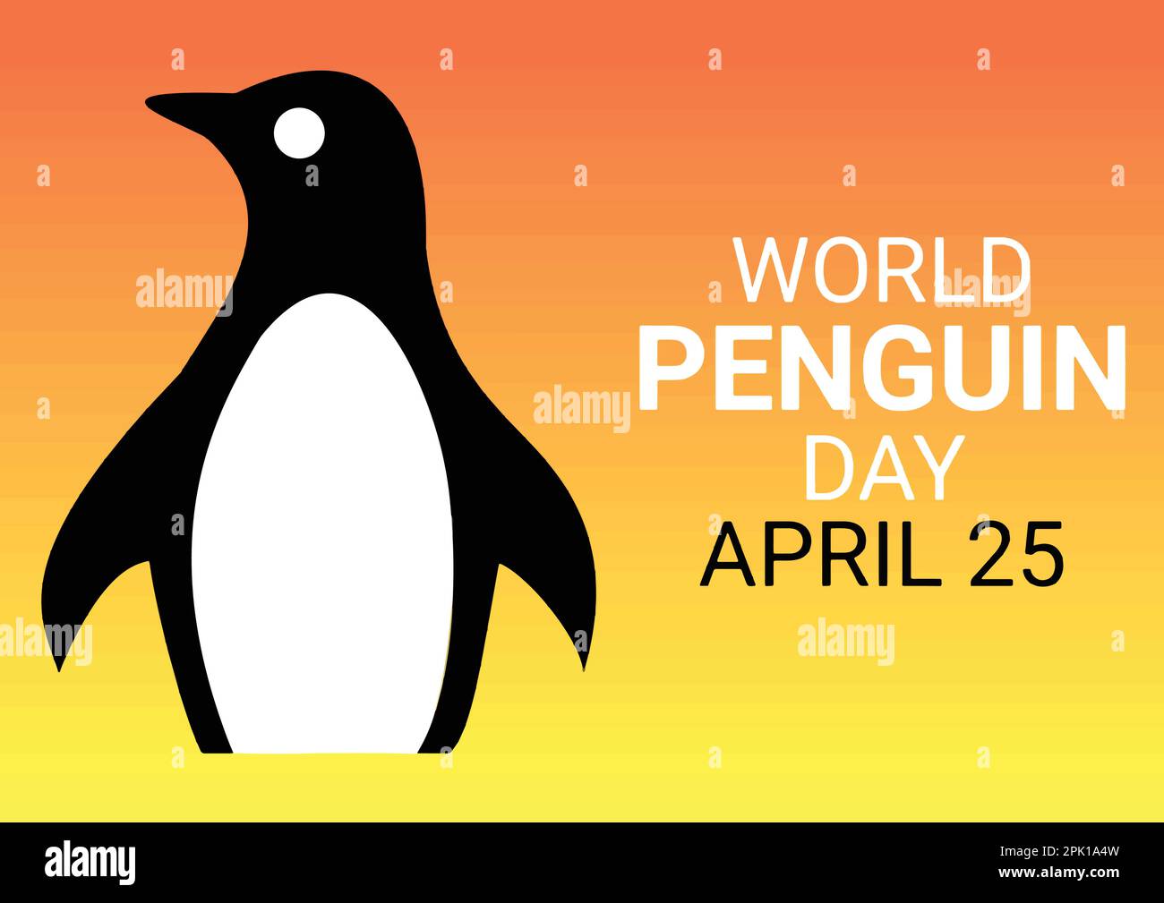 World Penguin day. April 25. Holiday card. Vector illustration Stock ...