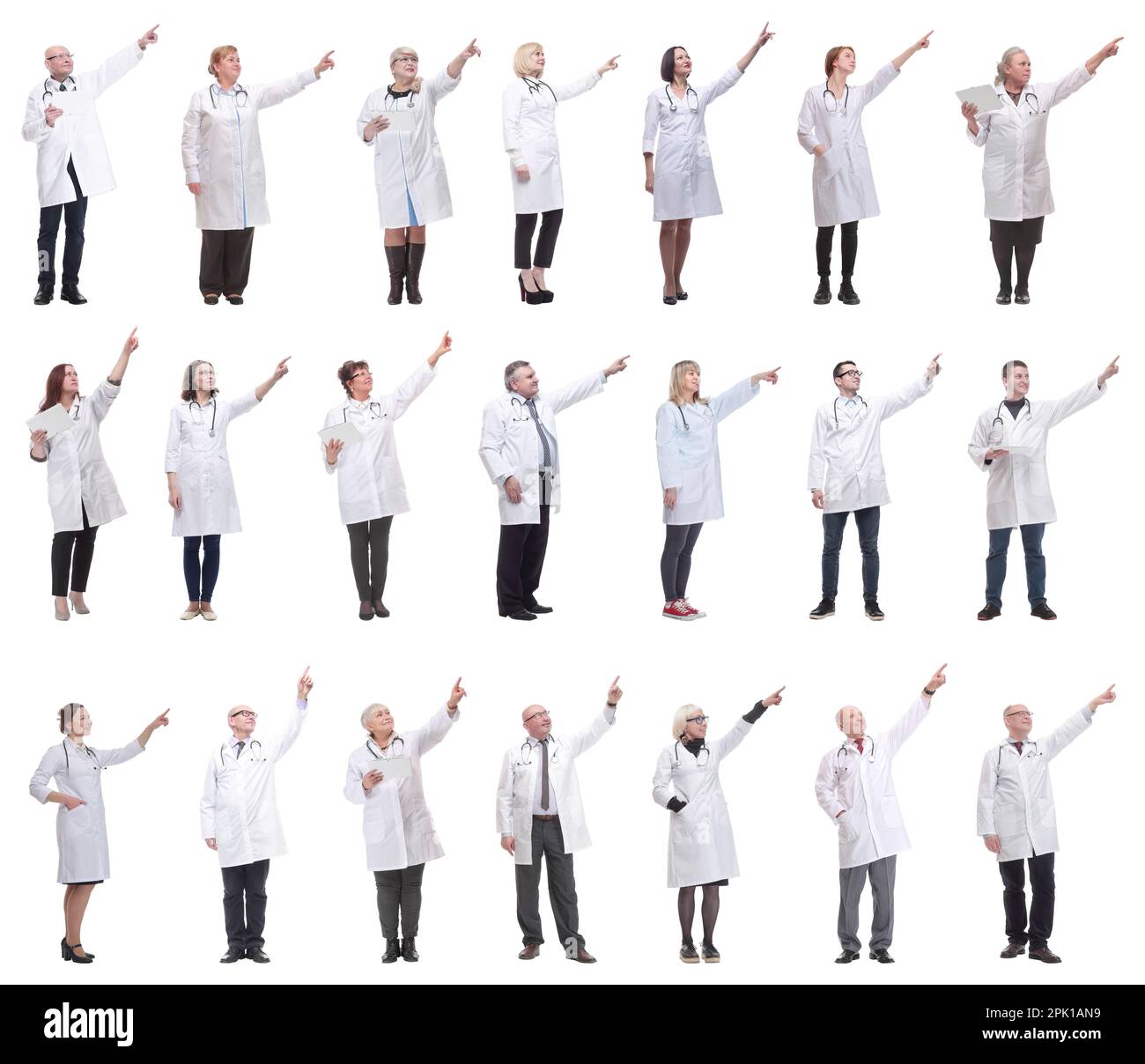 group of doctors in full length isolated on white Stock Photo - Alamy