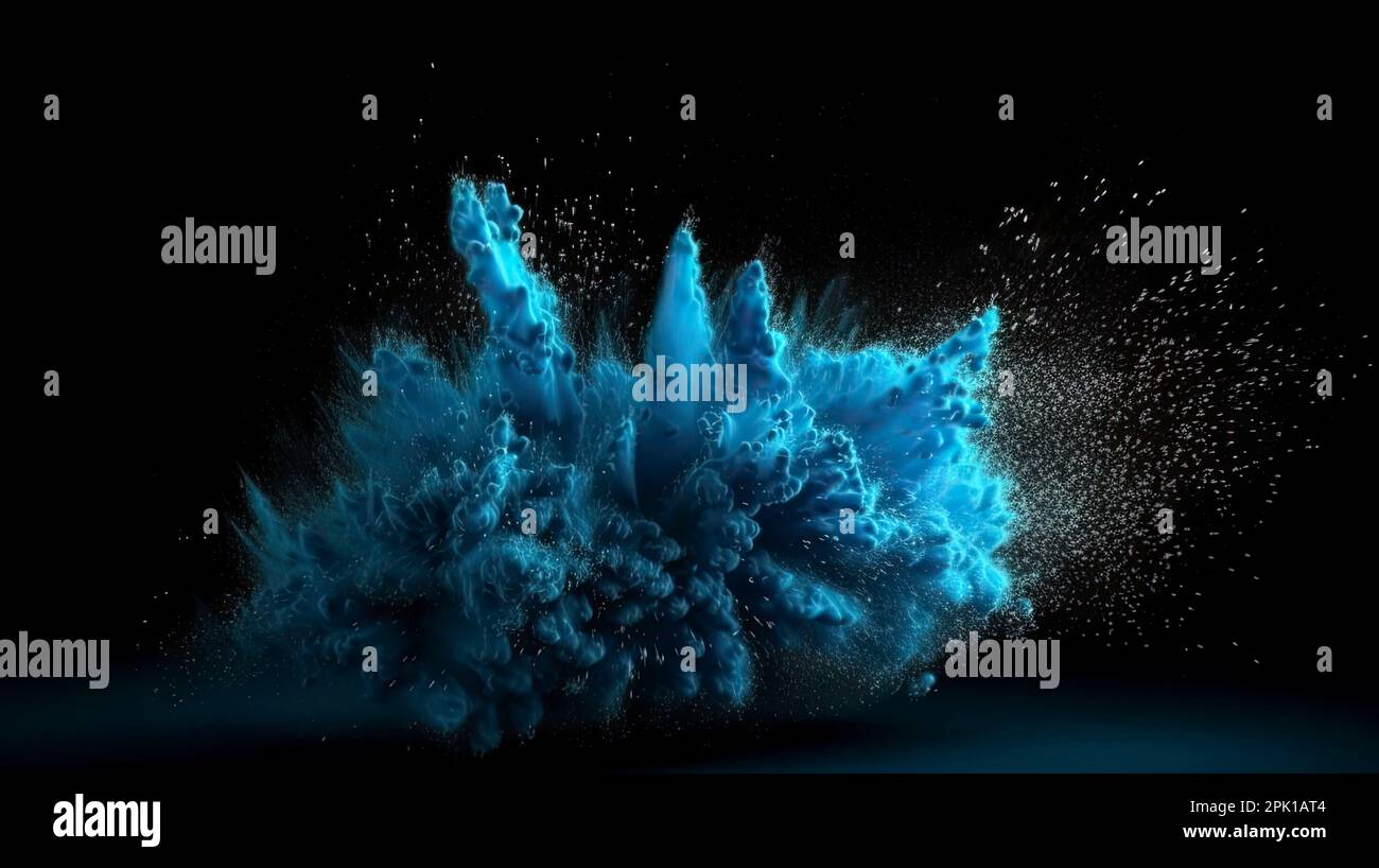 Blue powder explosion hi-res stock photography and images - Alamy