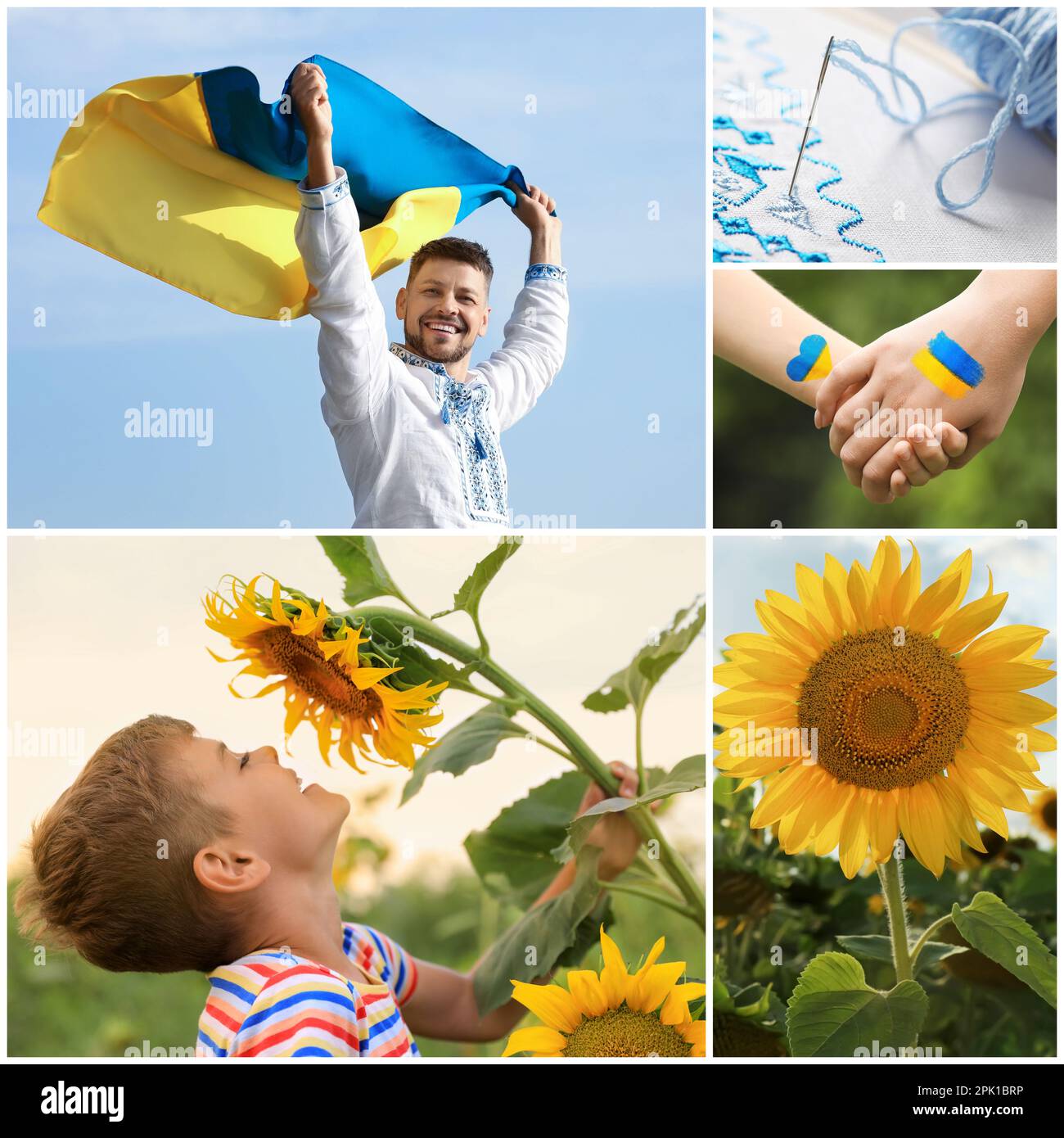 Collage with different beautiful photos devoted to Ukrainian culture ...