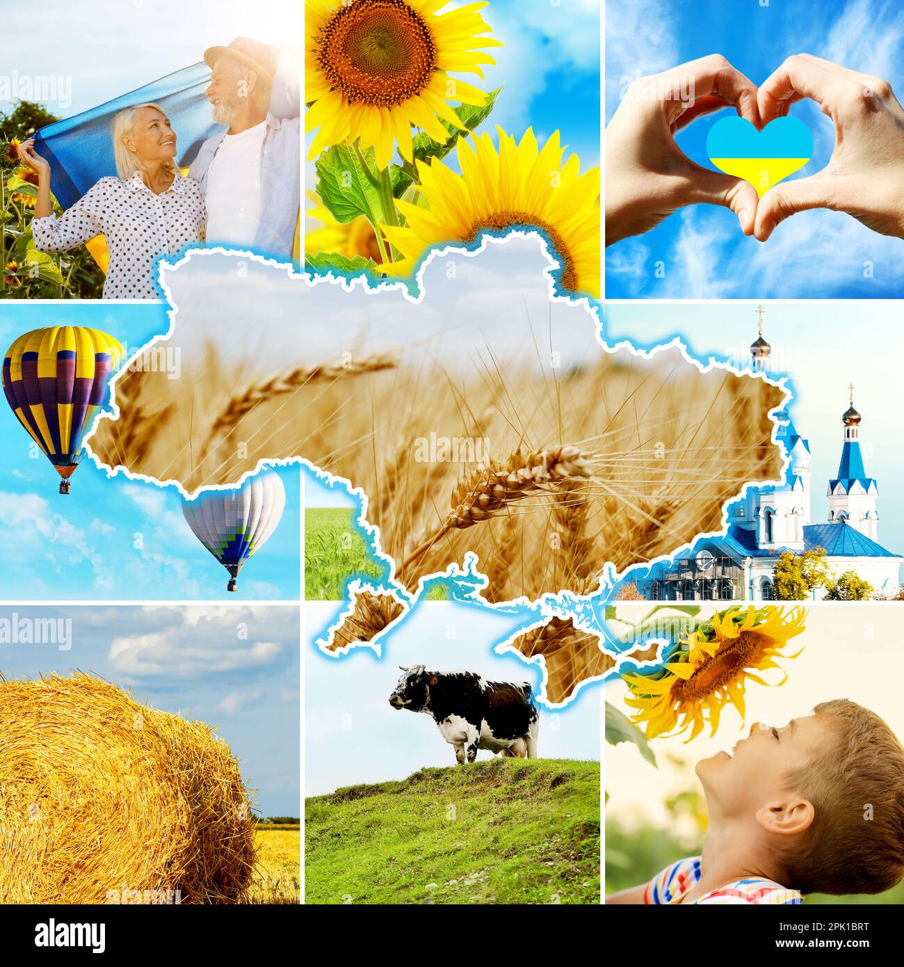 Collage with different beautiful photos devoted to Ukrainian culture ...