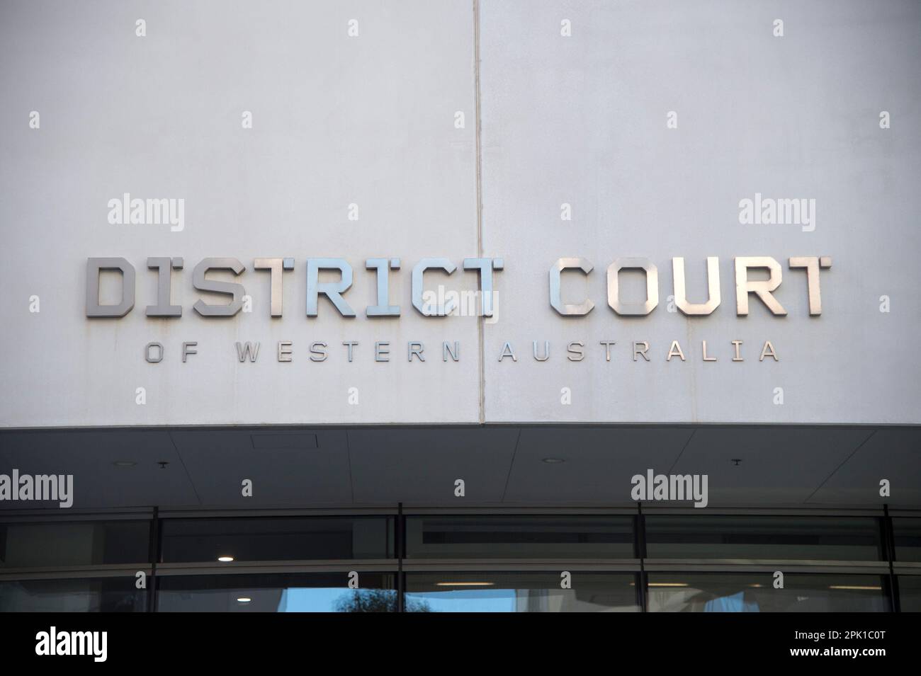 Signage outside Perth District Court, in Perth, Wednesday, April 5 ...