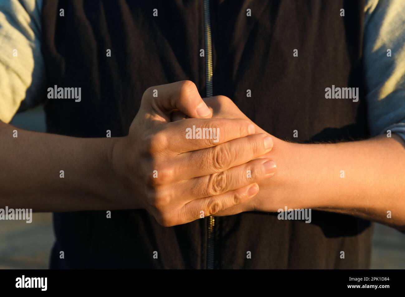 Angry man with clenched fist, closeup view Stock Photo - Alamy