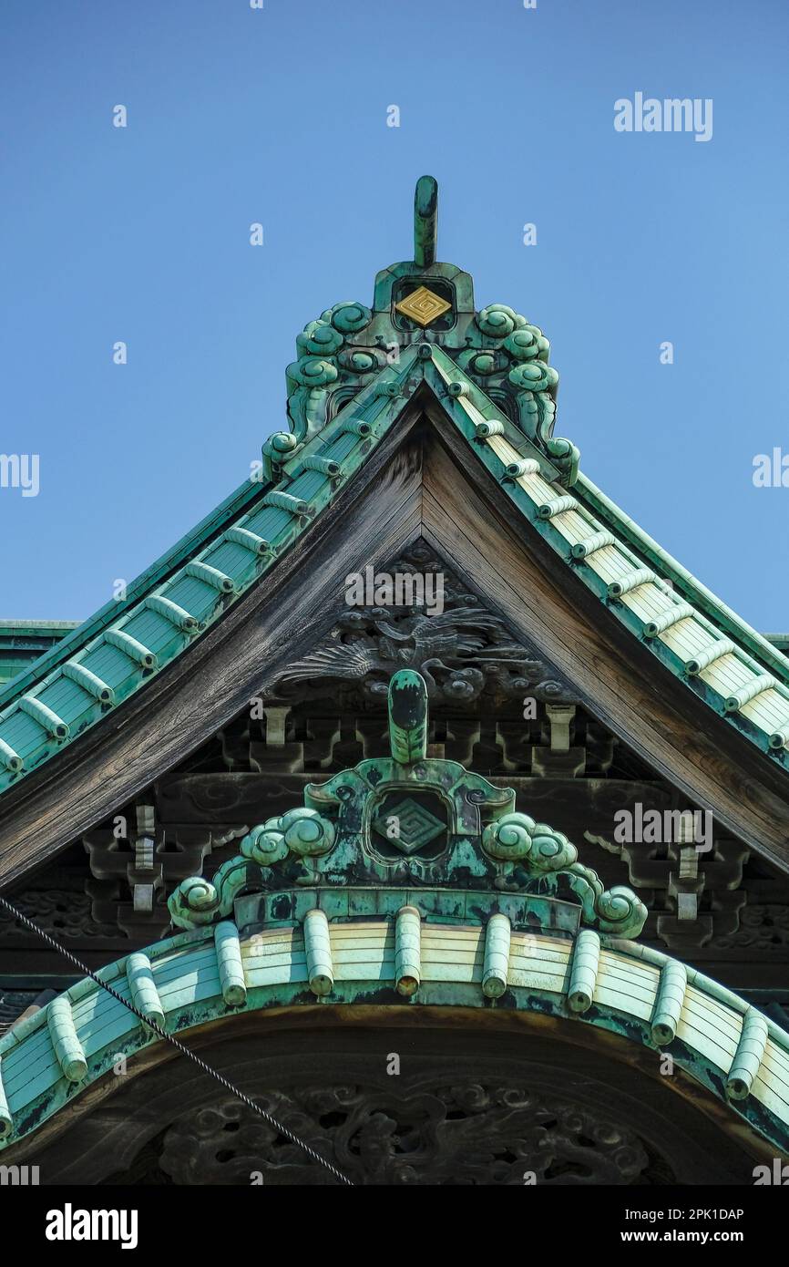 Tokyo, Japan - March 8, 2023: Detail of the Shibamata Taishakuten, a ...