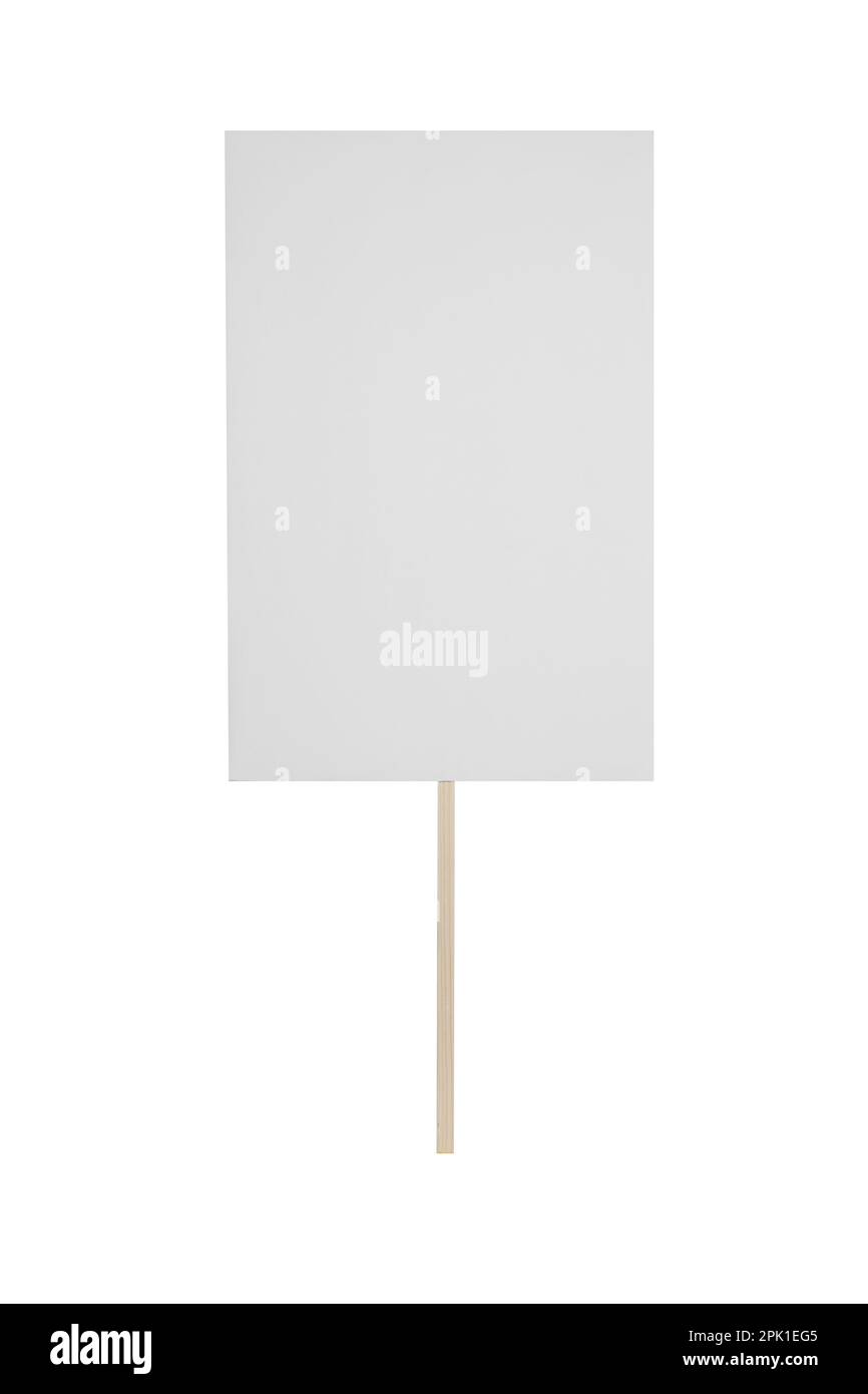 One blank protest sign isolated on white Stock Photo - Alamy