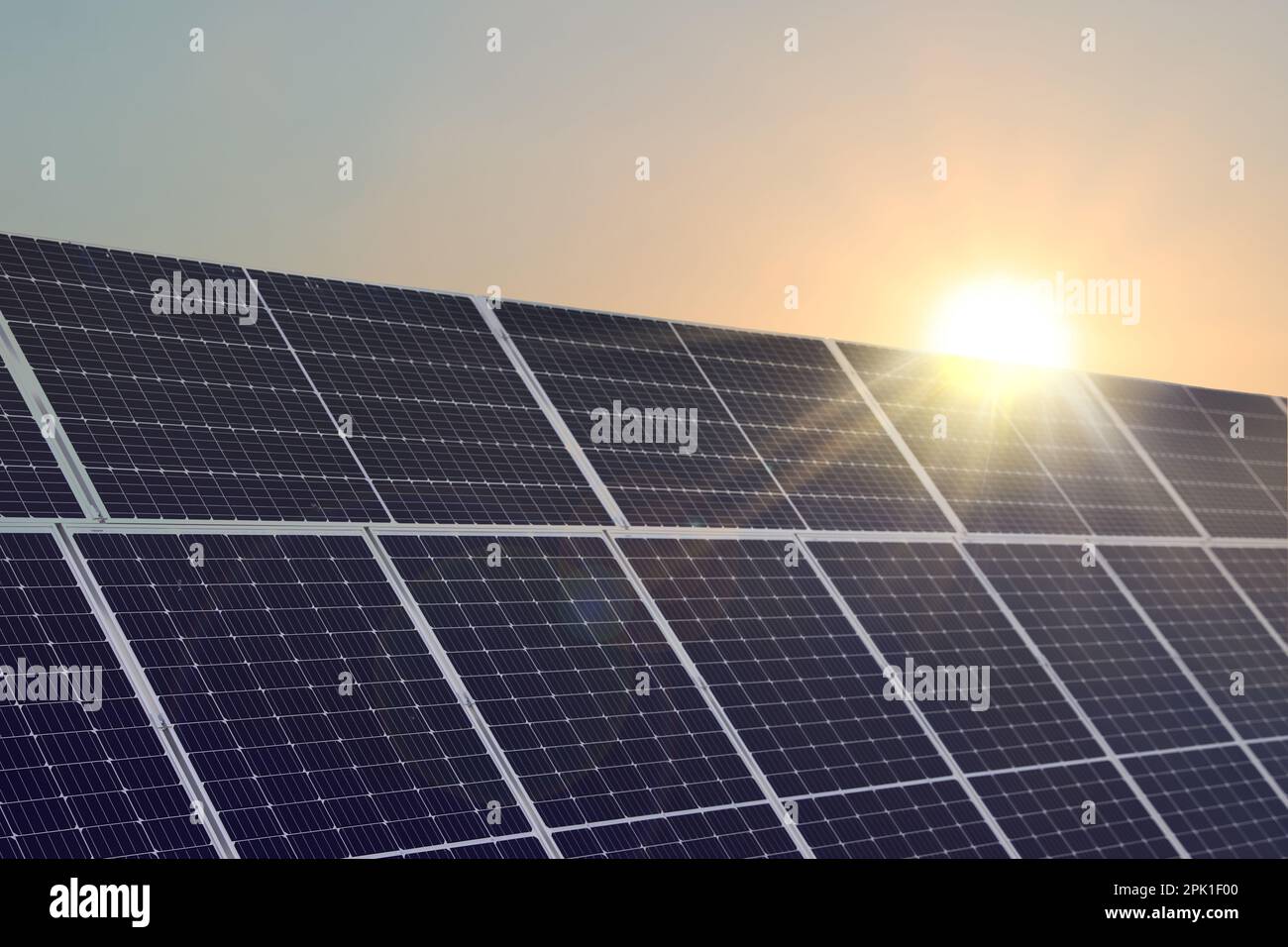 Solar panels dawn concept ecology hi-res stock photography and images ...