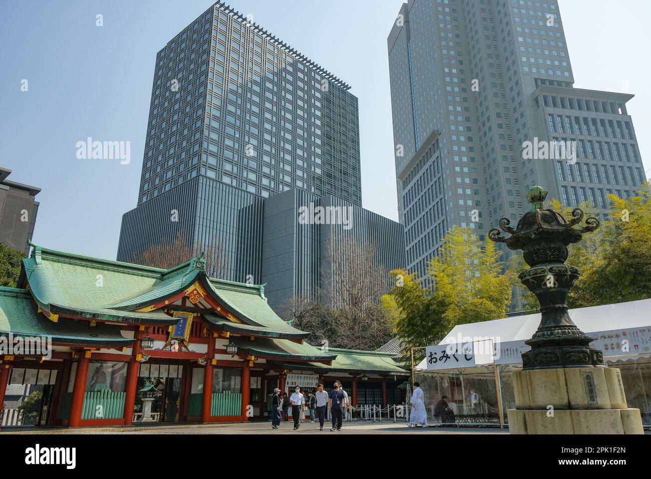 Tokyo, Japan - March 9, 2023: People visiting the Hile Shrine Sanctuary ...