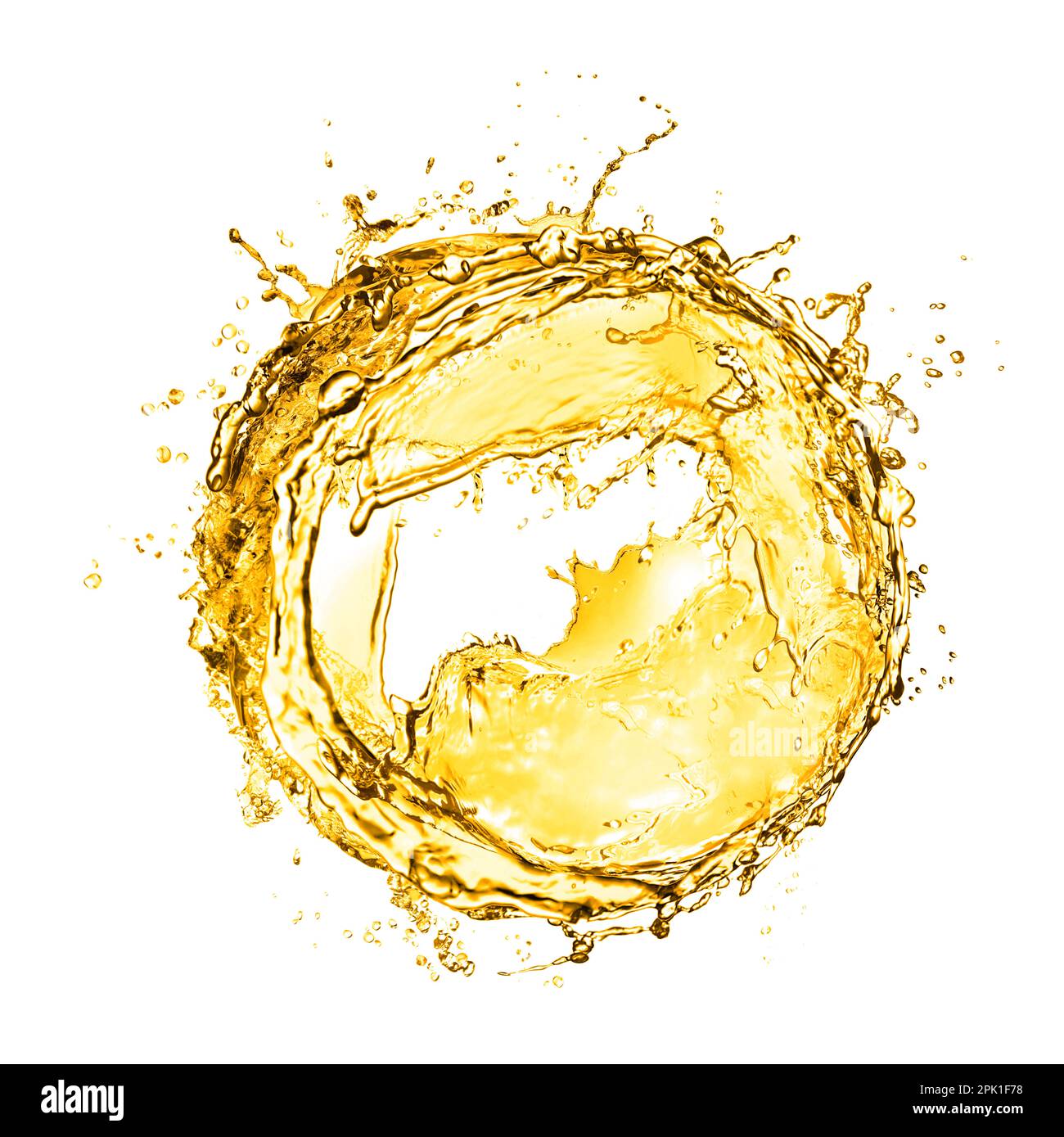 Abstract splash of golden oily liquid on white background Stock Photo ...