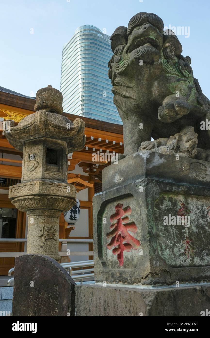 Tokyo, Japan - March 9, 2023: Detail of the Nishikubo Hachiman Shrine ...