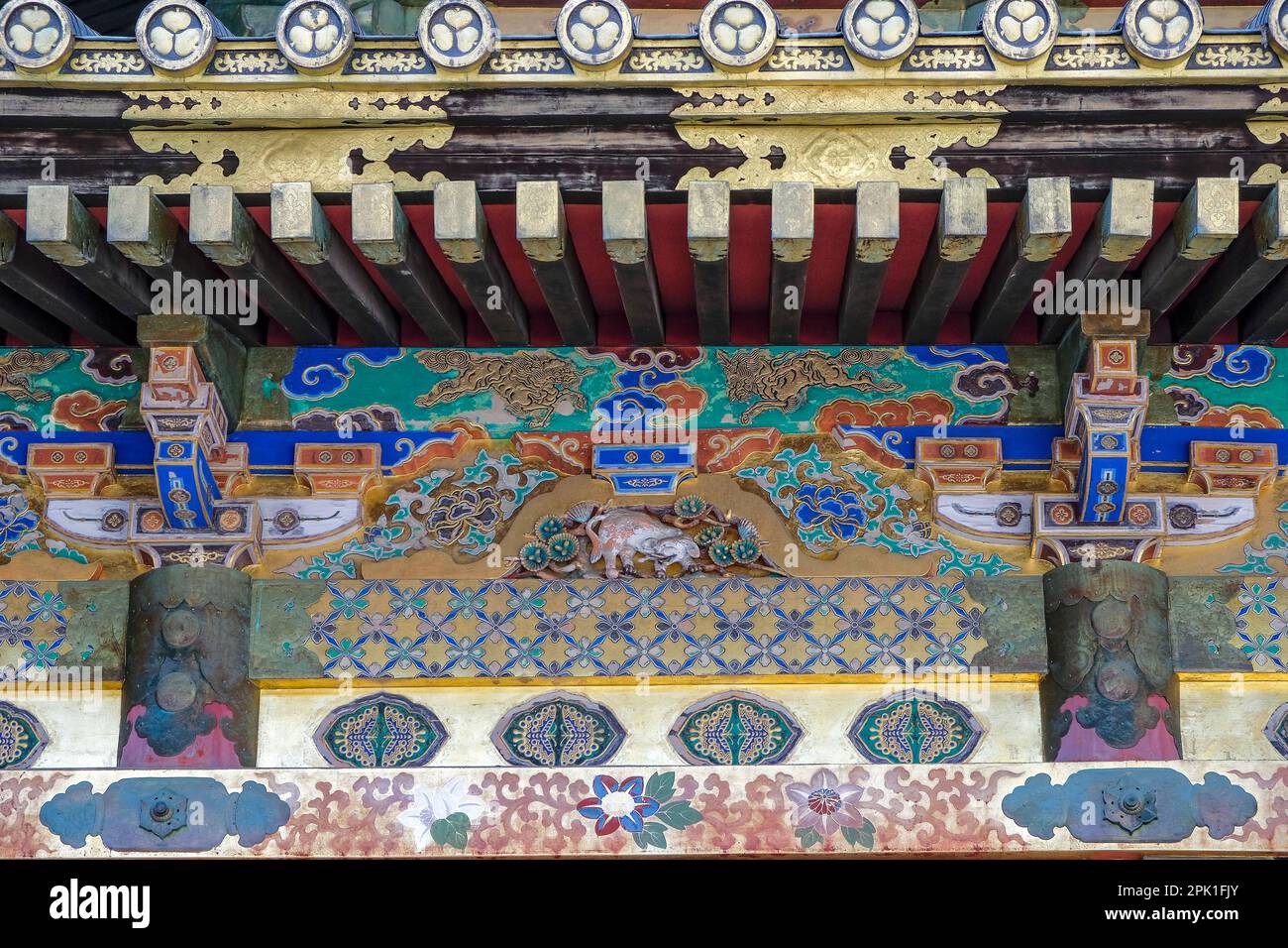 Nikko, Japan - March 11, 2023: Detail of the Nikko Toshogu, the shinto ...