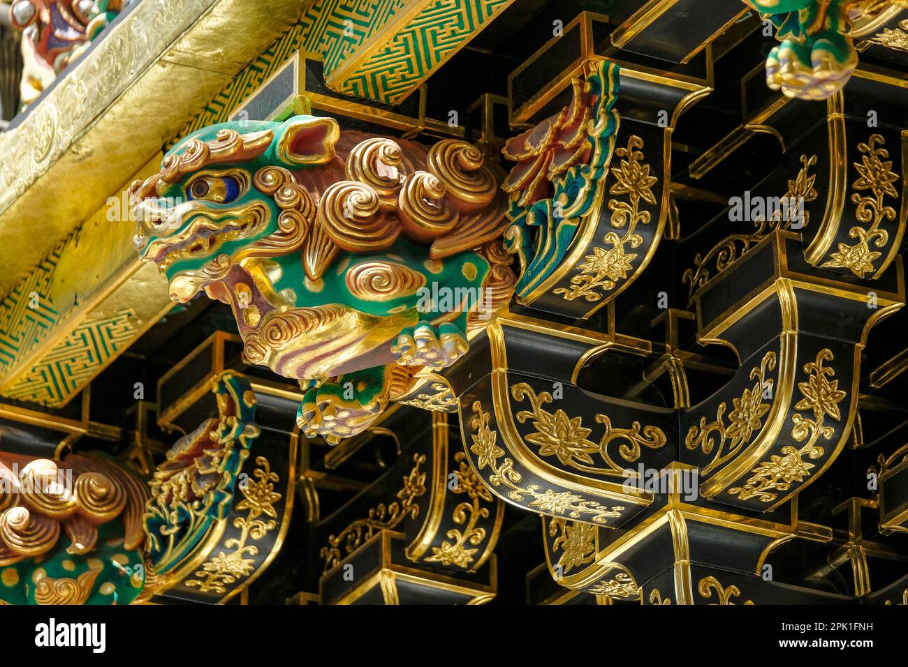 Nikko, Japan - March 11, 2023: Detail of the Nikko Toshogu, the shinto ...
