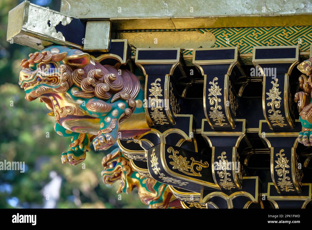 Nikko, Japan - March 11, 2023: Detail of the Nikko Toshogu, the shinto ...