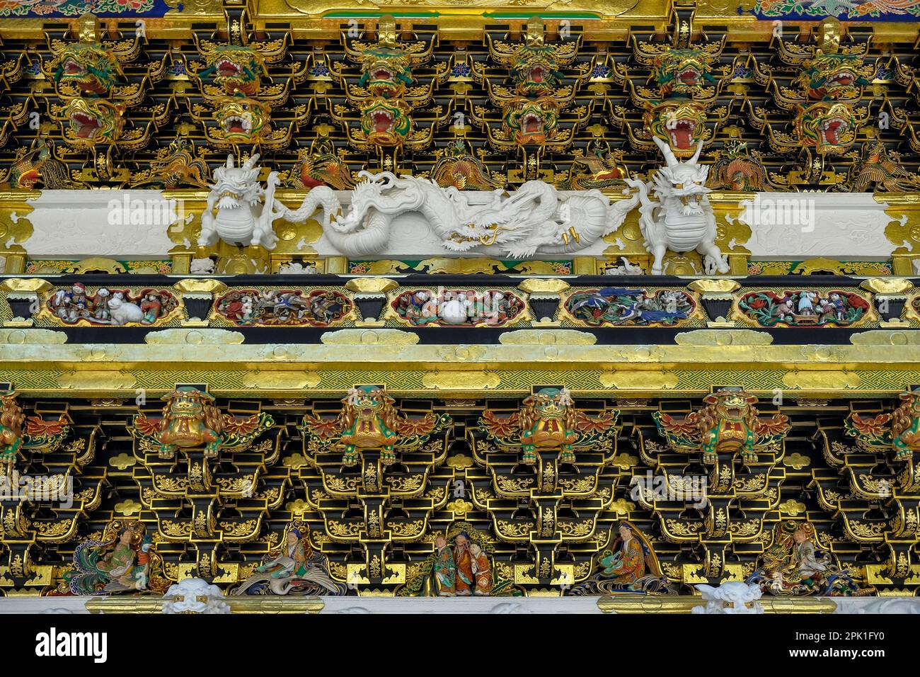 Nikko, Japan - March 11, 2023: Detail of the Nikko Toshogu, the shinto ...