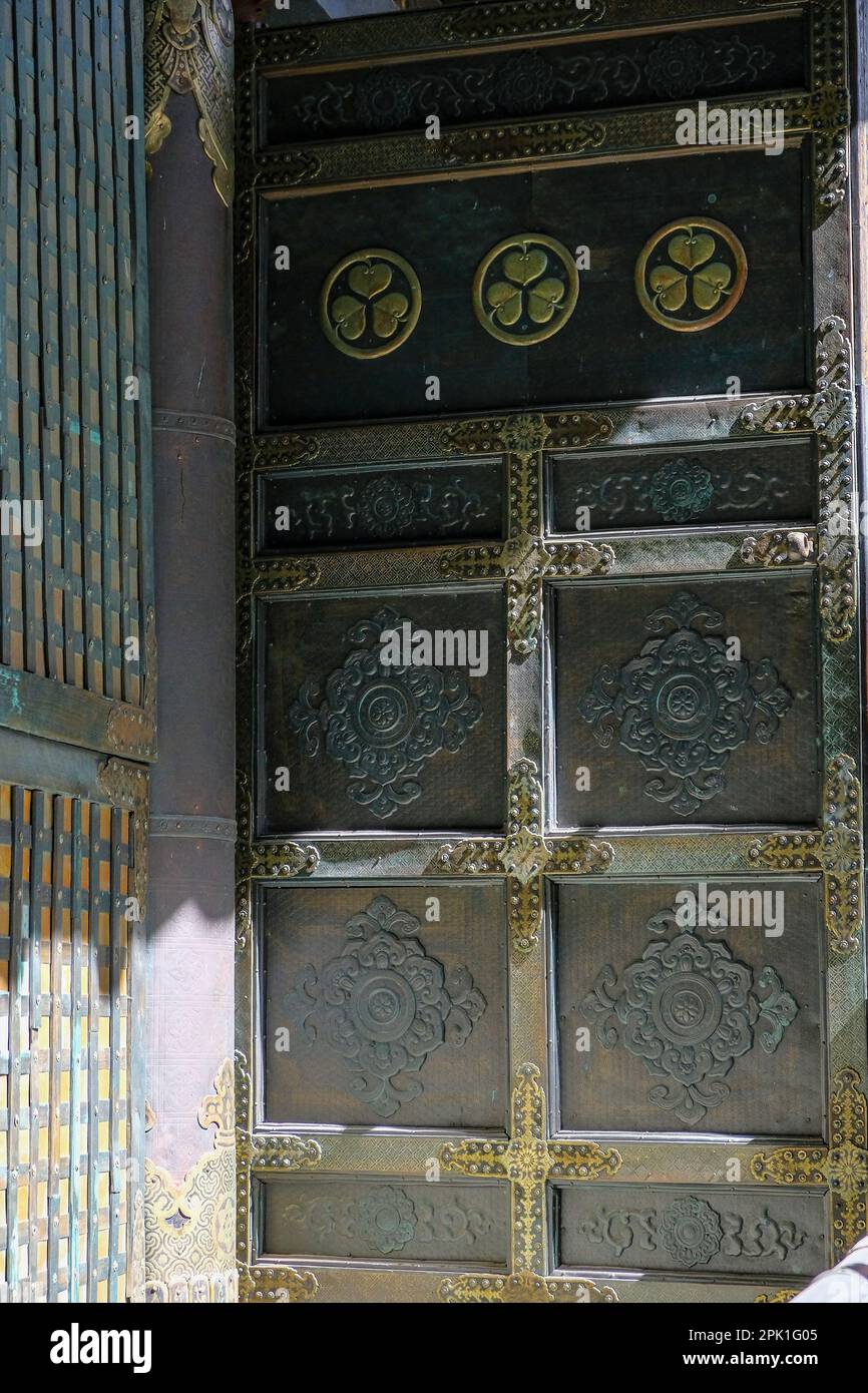 Nikko, Japan - March 11, 2023: Detail of a door at the Nikko Toshogu ...