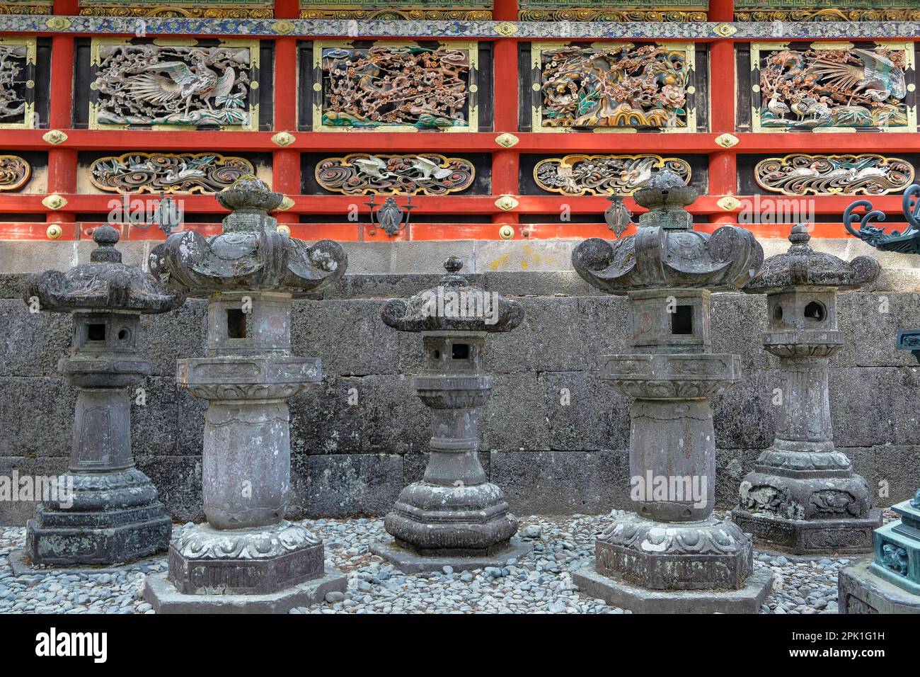 Nikko, Japan - March 11, 2023: Lanterns at the Nikko Toshogu, the ...