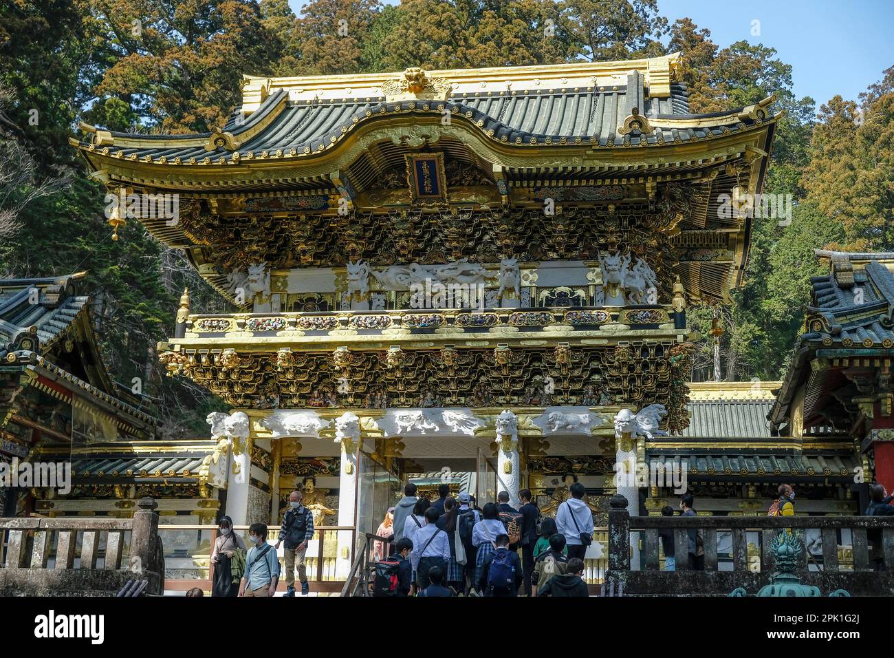 Nikko, Japan - March 11, 2023: People visiting the Nikko Toshogu, the ...