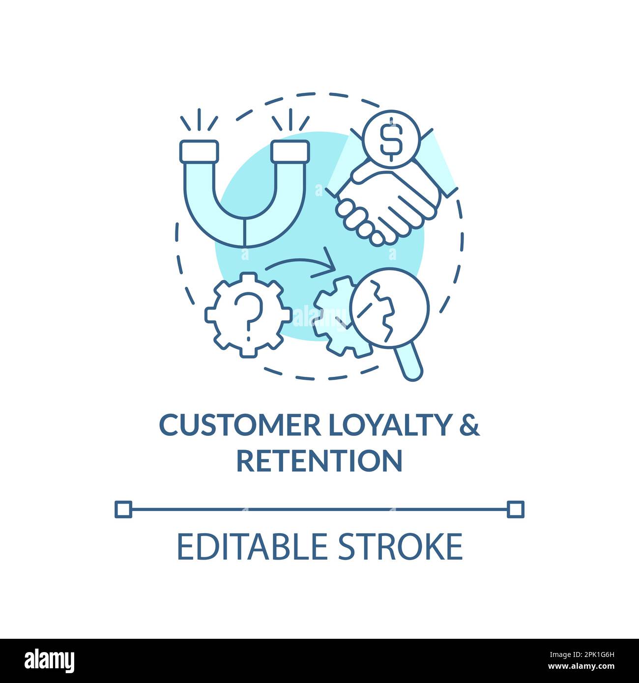 Customer loyalty and retention turquoise concept icon Stock Vector Image & Art - Alamy