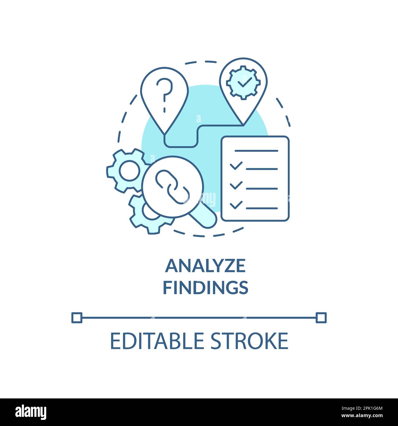 Analyze findings turquoise concept icon Stock Vector Image & Art - Alamy