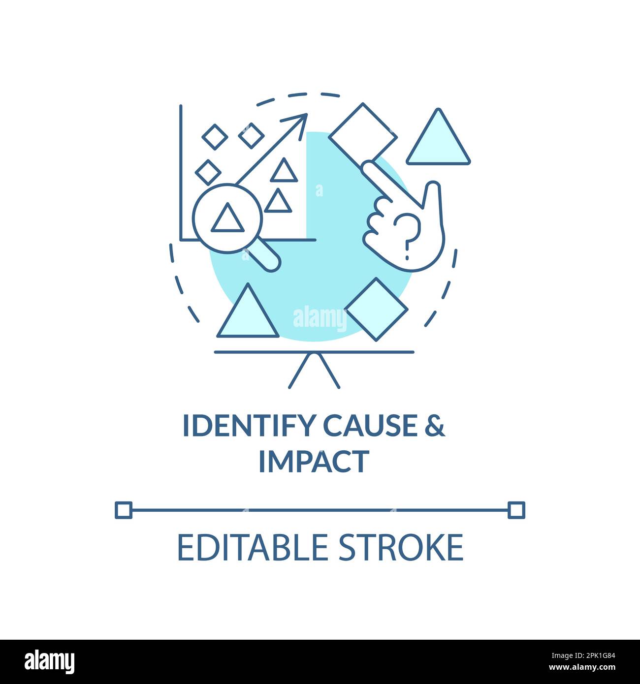 Identify cause and impact turquoise concept icon Stock Vector Image ...
