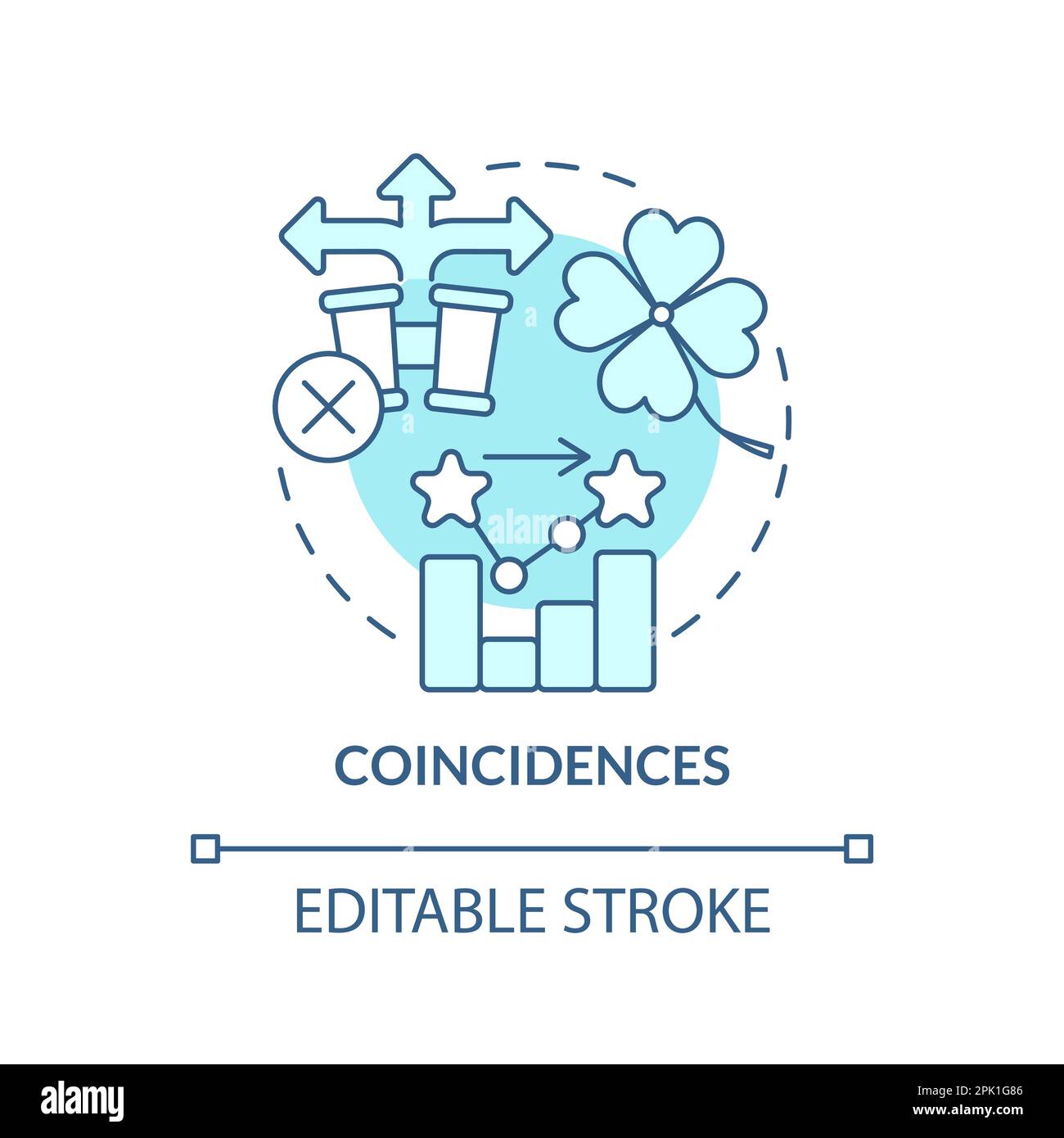 Coincidences turquoise concept icon Stock Vector Image & Art - Alamy