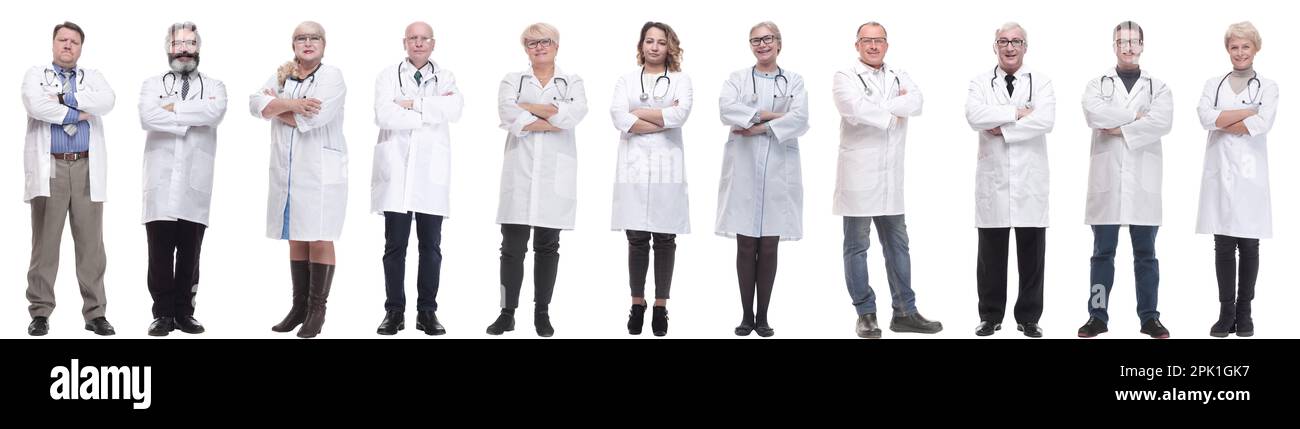 group of doctors in full length isolated on white Stock Photo - Alamy