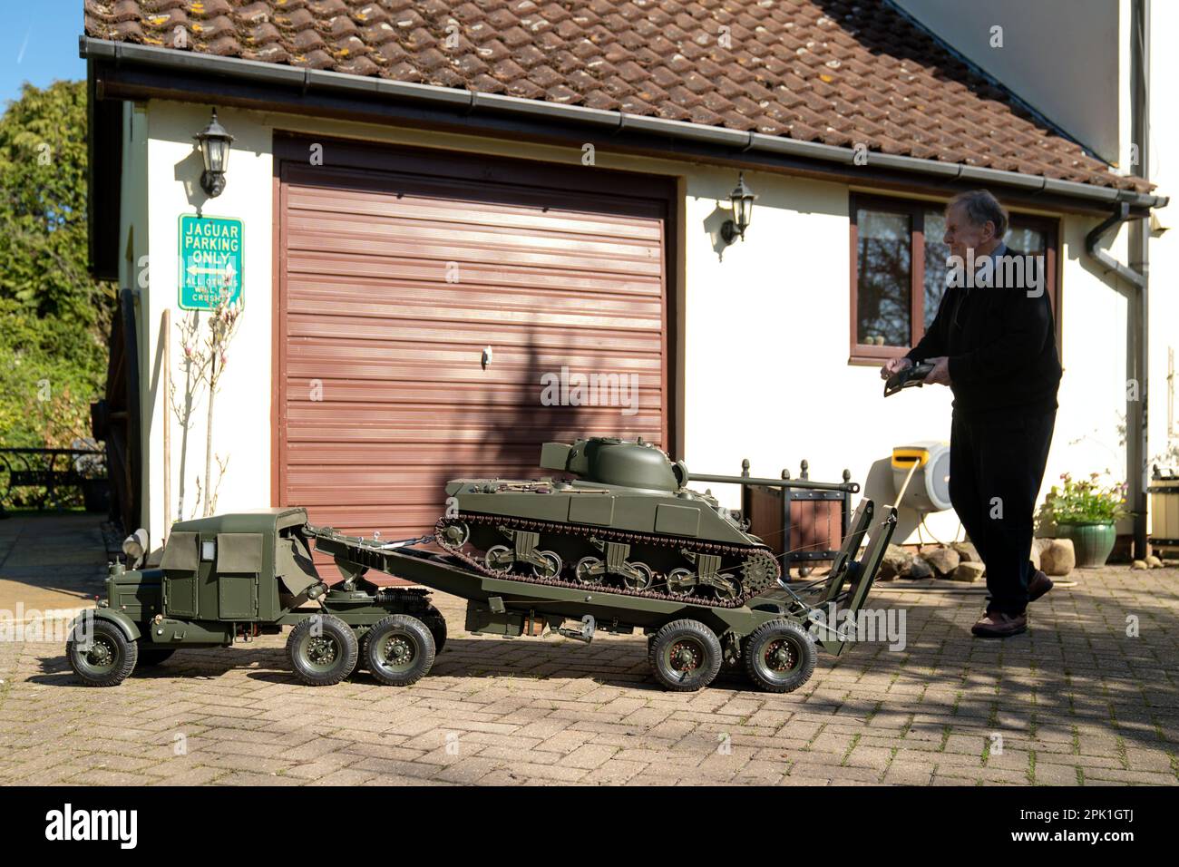 Roland Hopper in his garden near Saffron Walden, Essex, with his 8ft ...