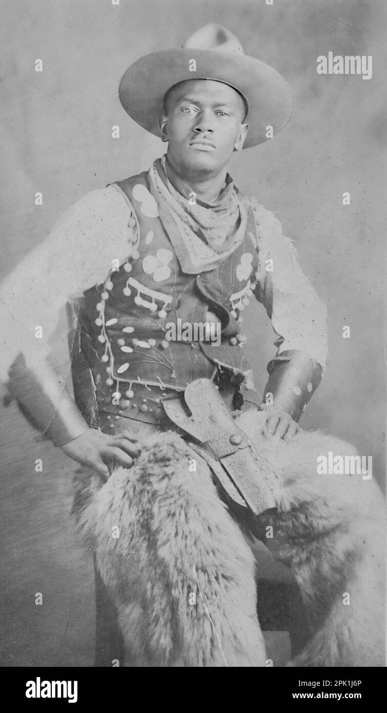 Photographic postcard portrait of an early 20th century cowboy ...