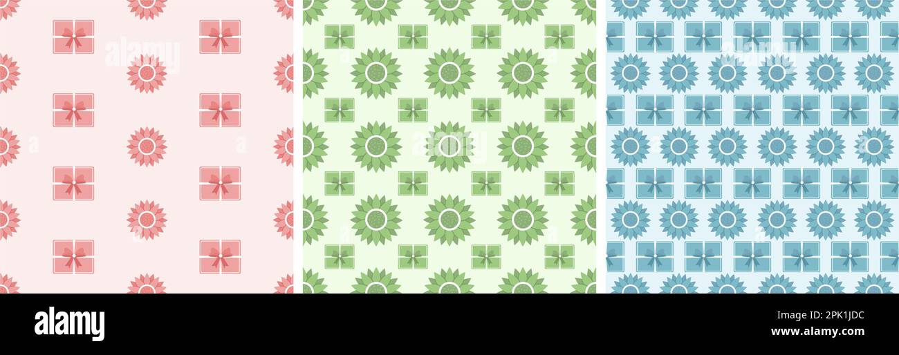 Set of Happy Mother Day Seamless Pattern Design in Element Decoration ...