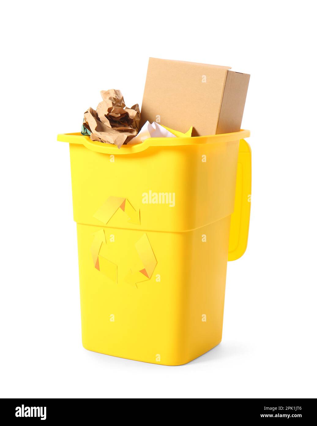Container with garbage isolated on white. Recycling concept Stock Photo ...
