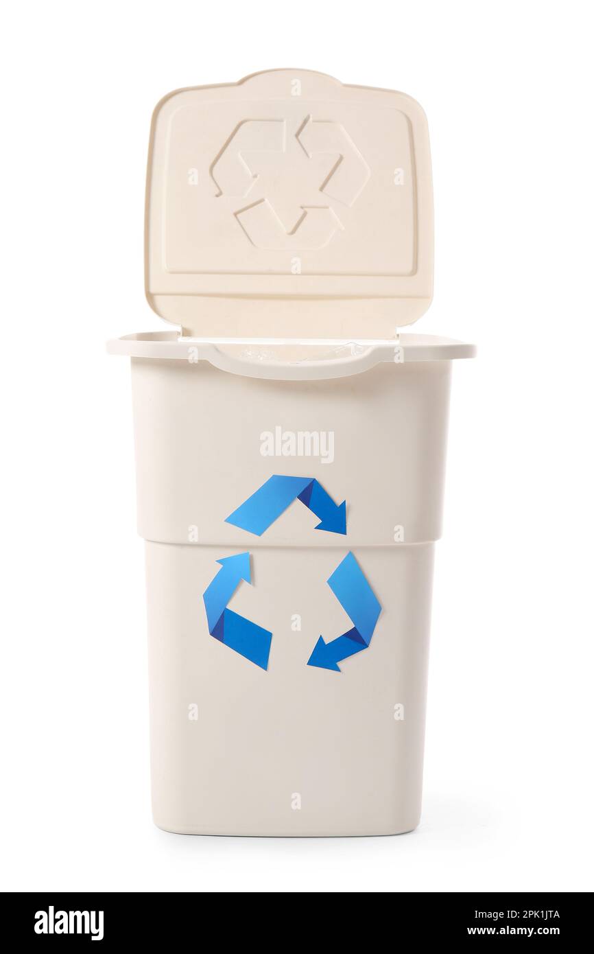 Container for garbage isolated on white. Recycling concept Stock Photo ...