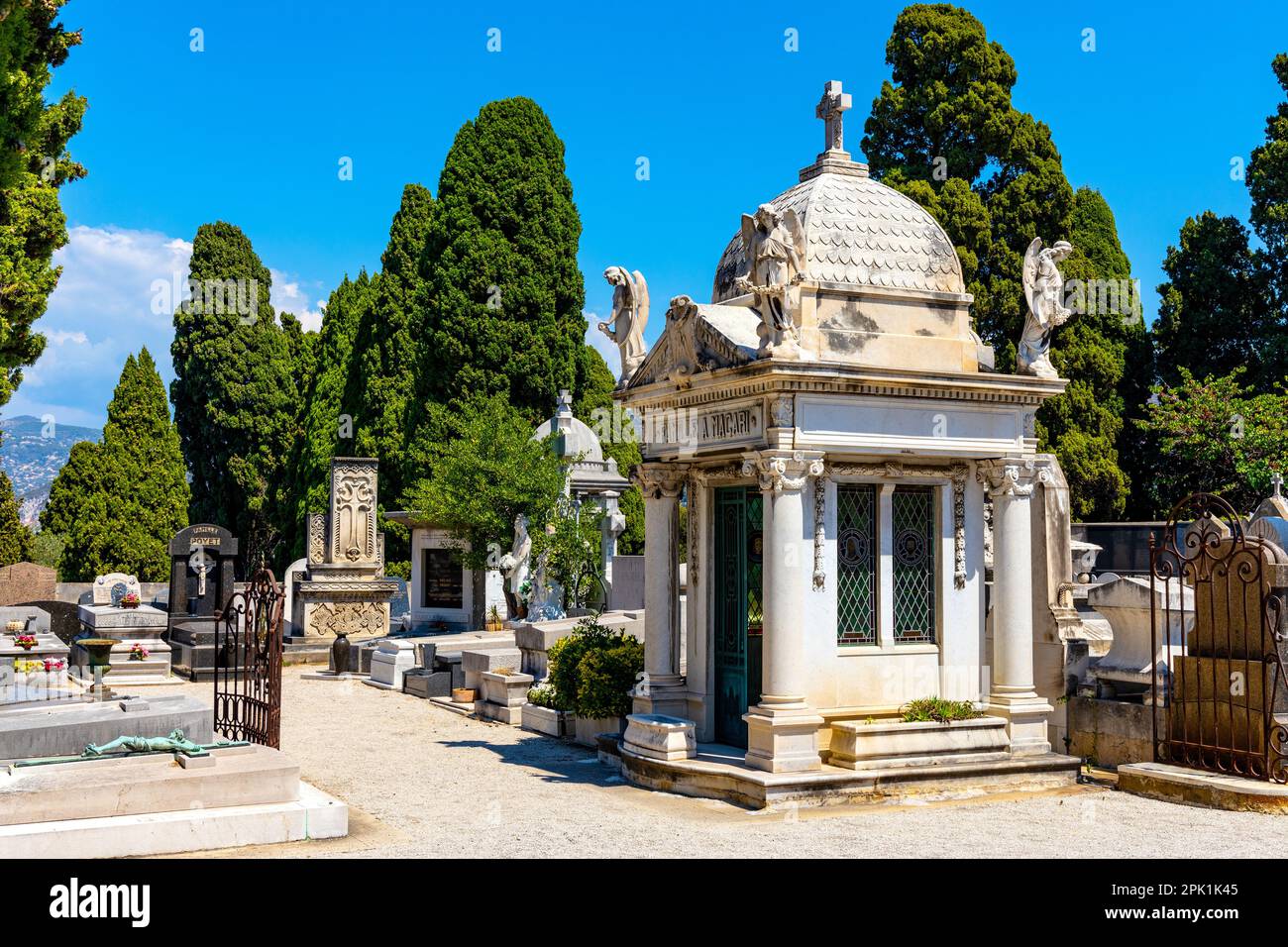 Nice, France - August 3, 2022: Historic Cimetiere do Chateau Christian ...