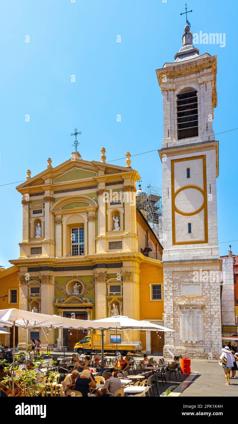 Nice, France - August 3, 2022: Baroque Saint Reparata Cathedral ...