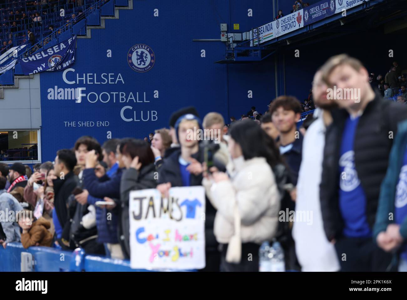 London, UK. 04th Apr, 2023. The Shed End wall at the Chelsea v ...