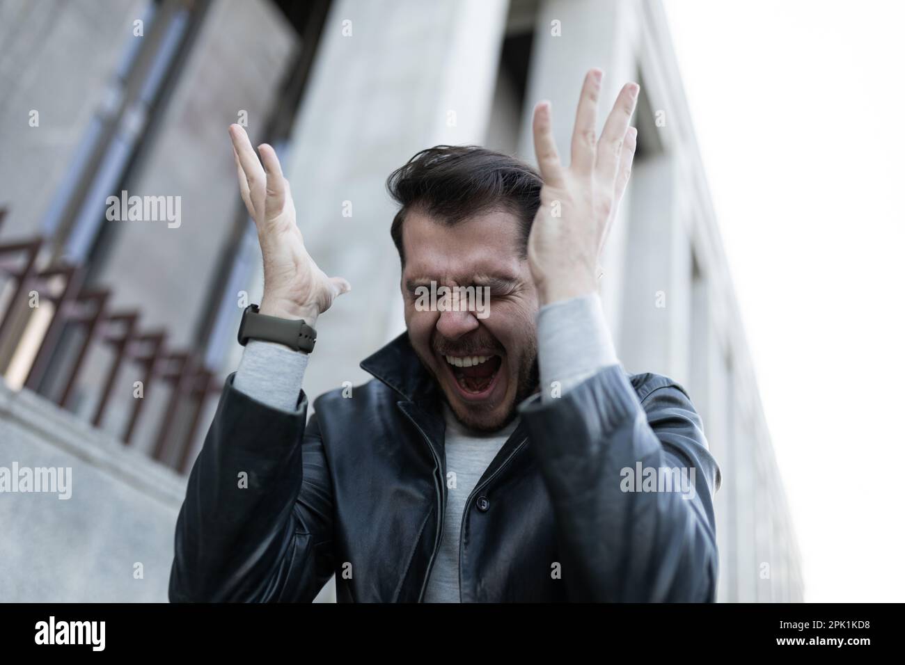 Sad screaming handsome man hi-res stock photography and images - Alamy