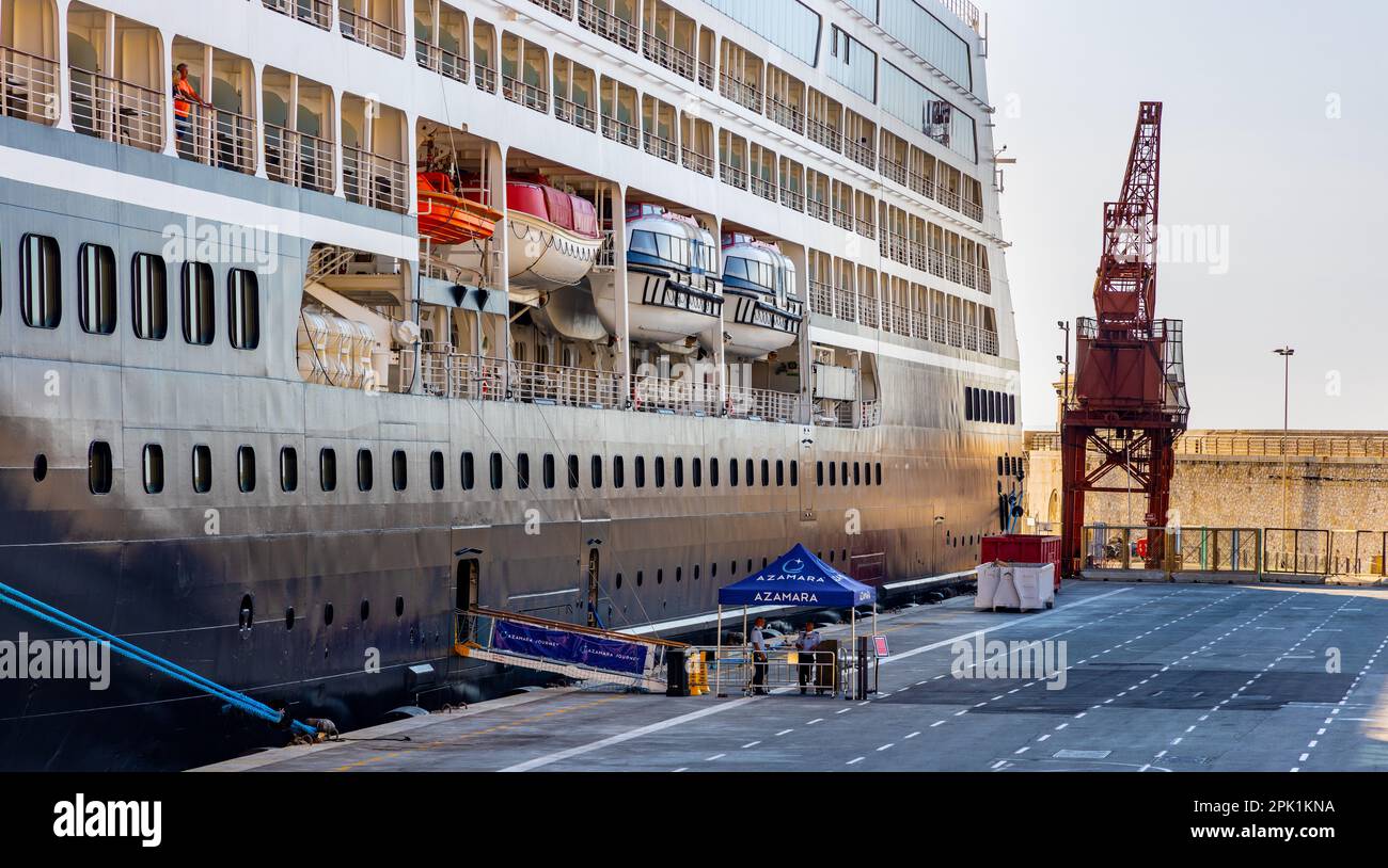 Nice, France - August 5, 2022: Nice port with Azamara Journey mega ...