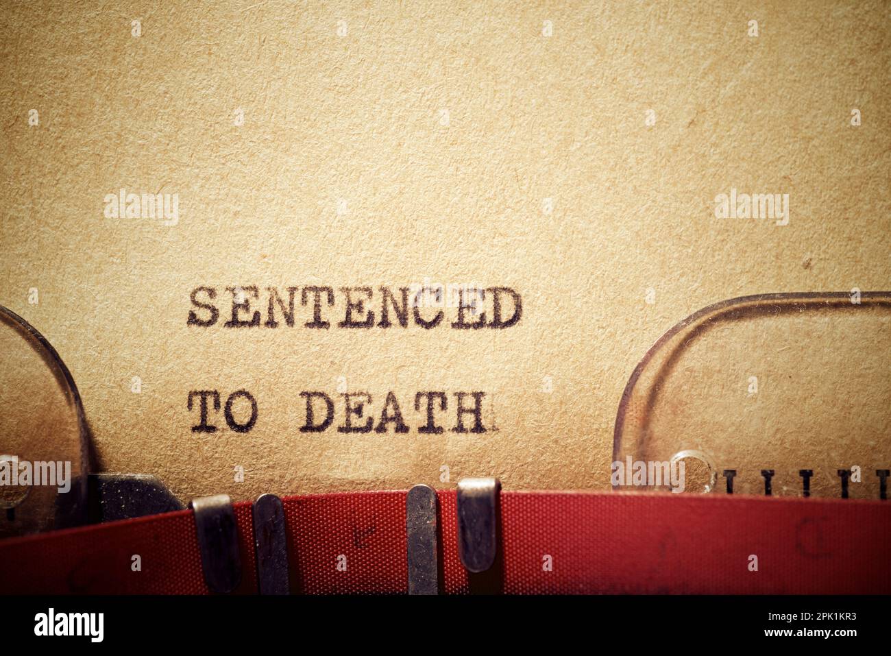 Sentenced to death text written with a typewriter Stock Photo - Alamy