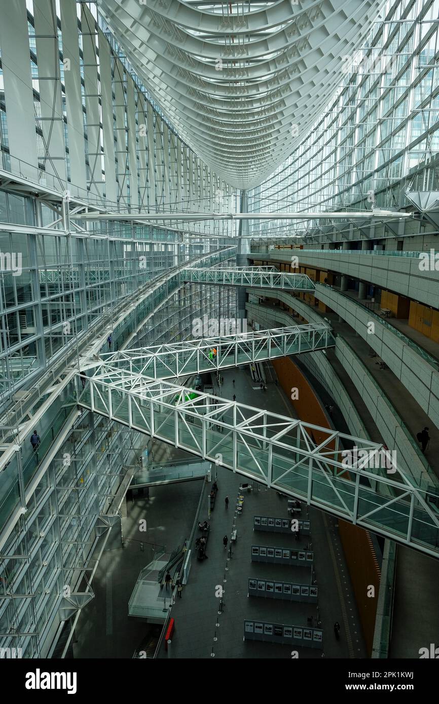 Tokyo, Japan - March 5, 2023: Interior of the Tokyo International Forum ...