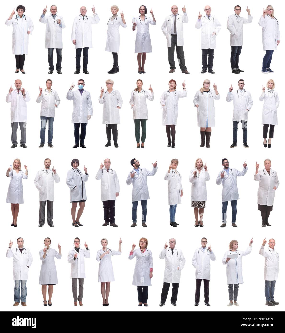 group of doctors in full length isolated on white Stock Photo - Alamy