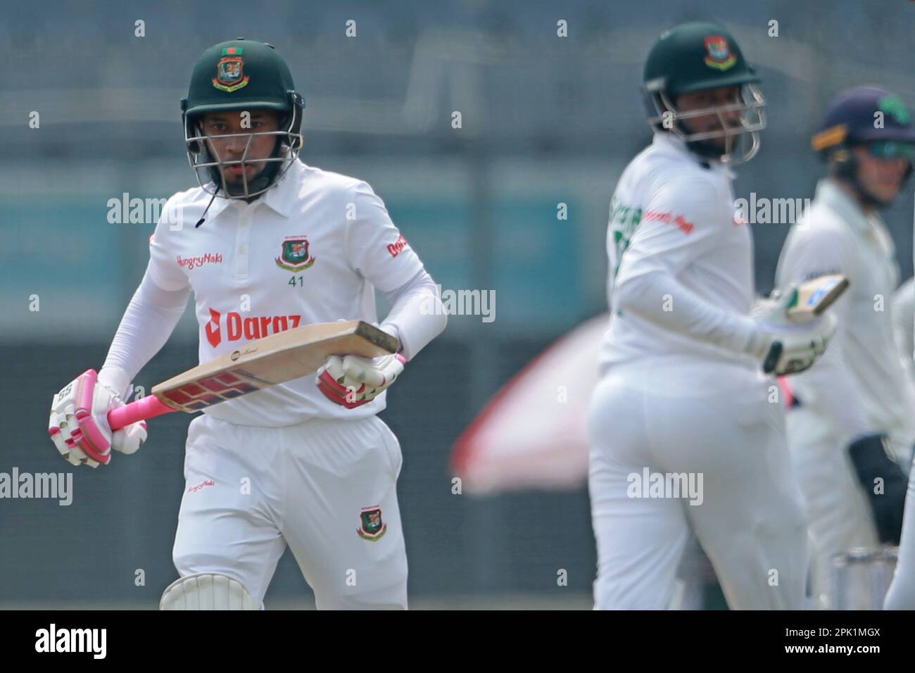 Shakib Al Hasan and Mushfiqur Rahim during the second day of the alone ...