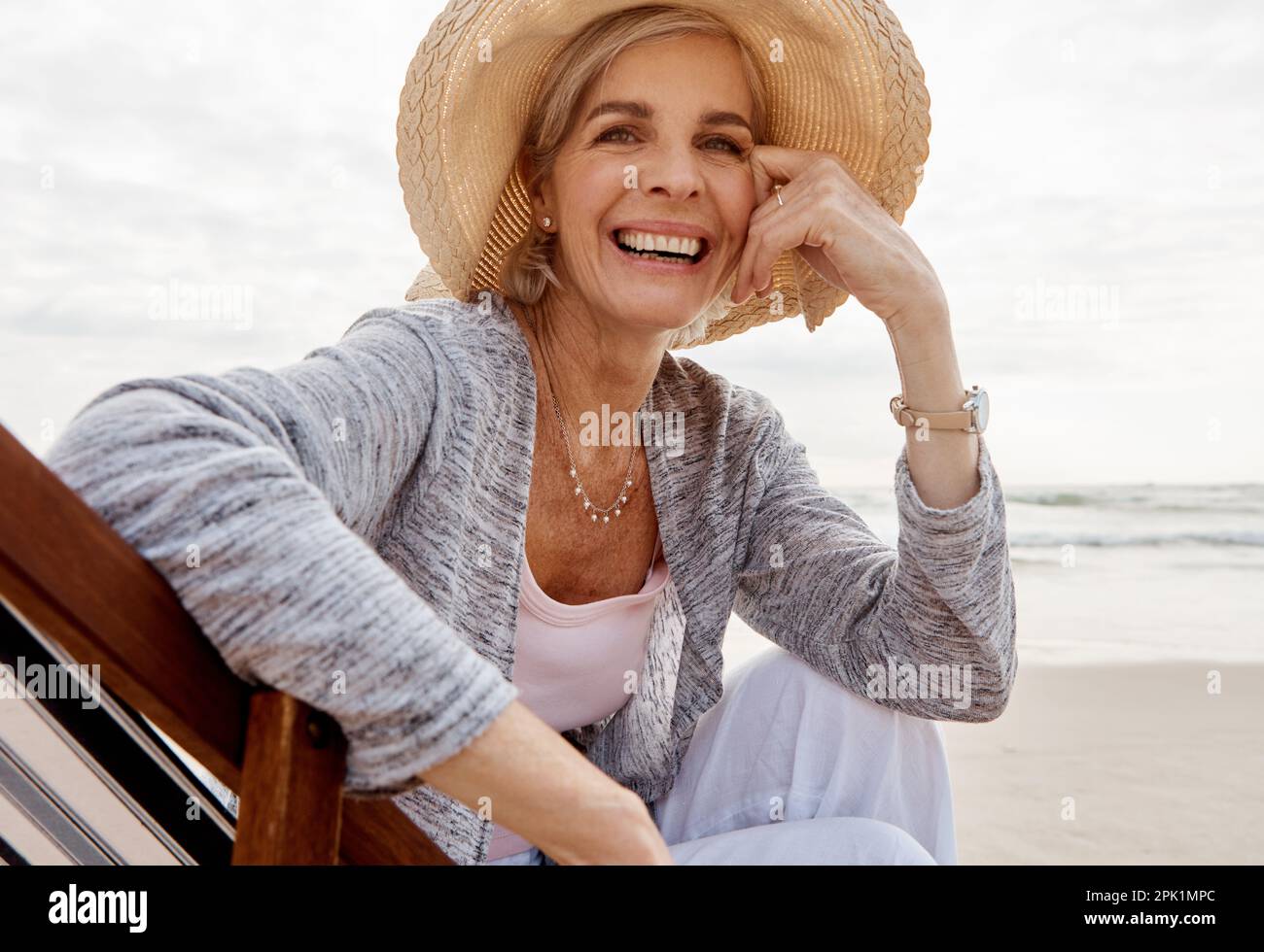 I cant stay away from the beach. Cropped portrait of an attractive ...
